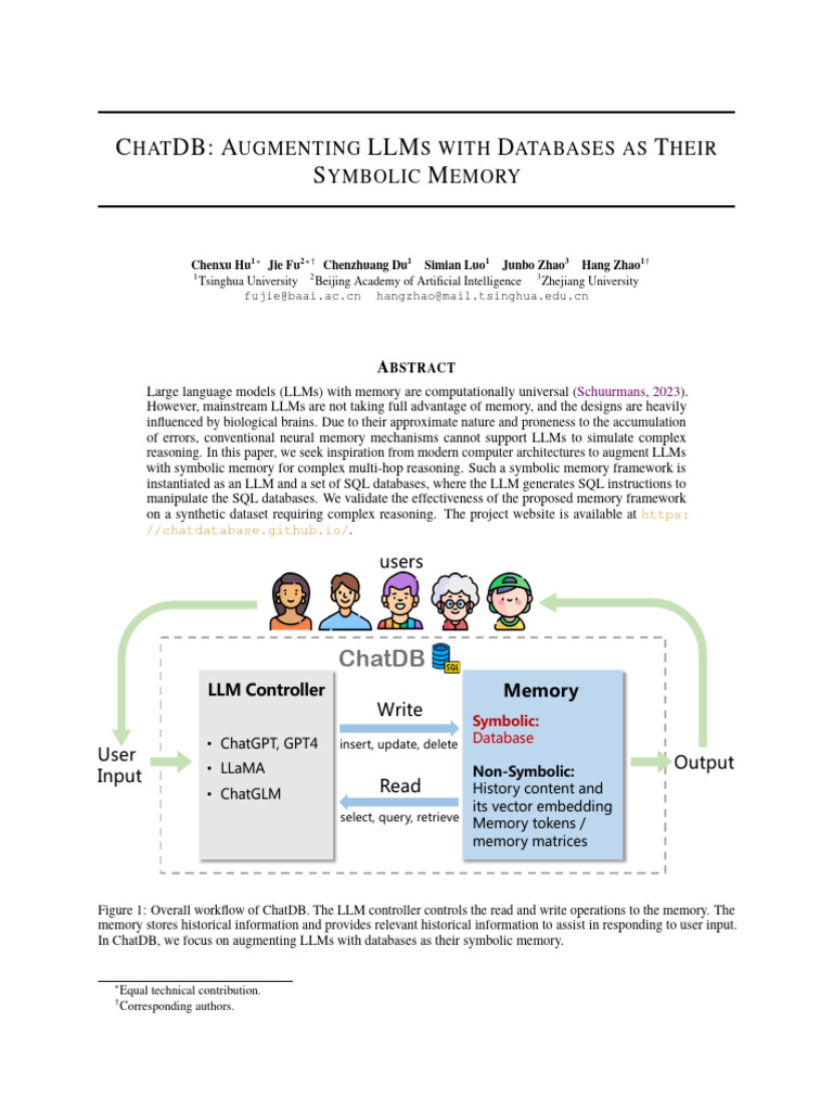 Augmenting LLMSwith Databases ASttheir Symbolic MEMORY | PDF | Databases | Memory