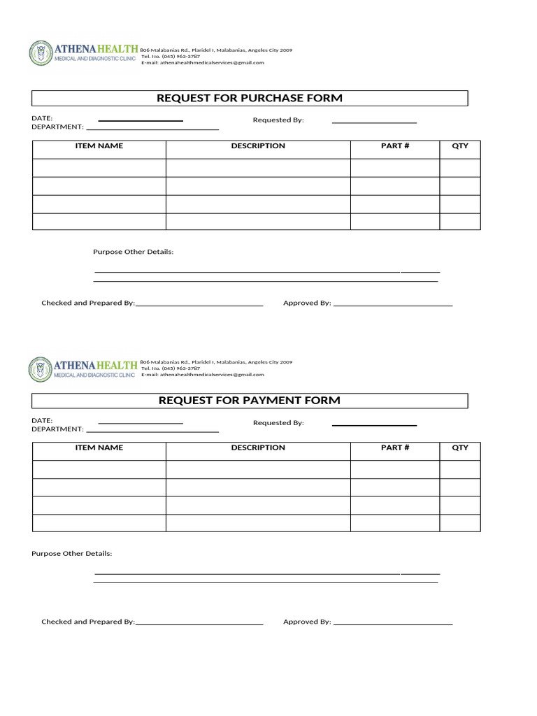 Payment Request Form Template | PDF