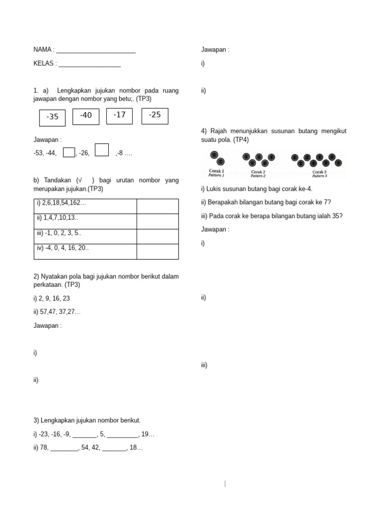 Kuiz Matematik Form 2 | PDF