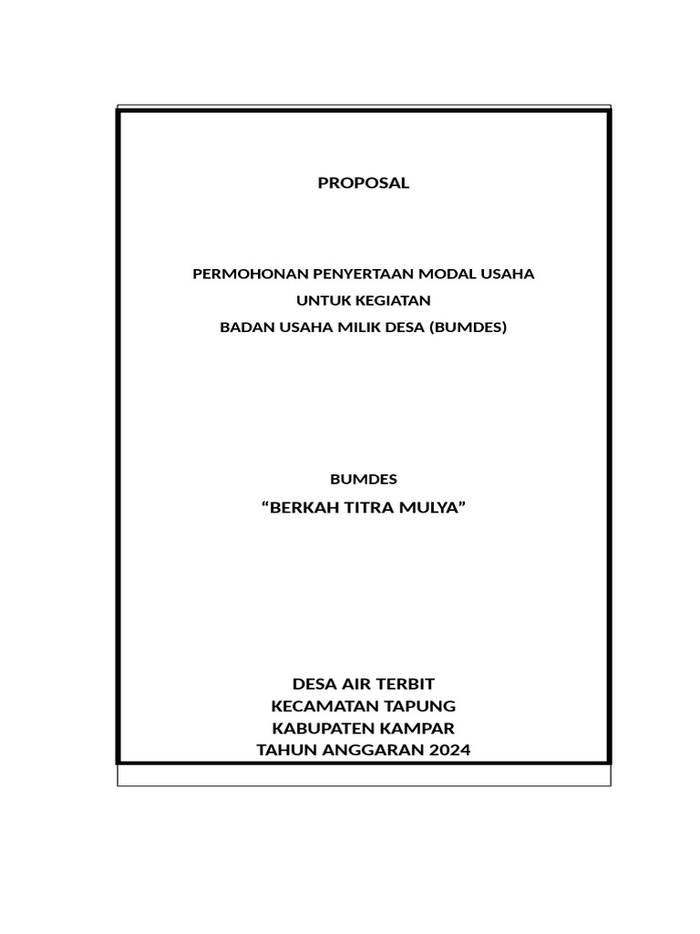Proposal Gas Air Terbit | PDF