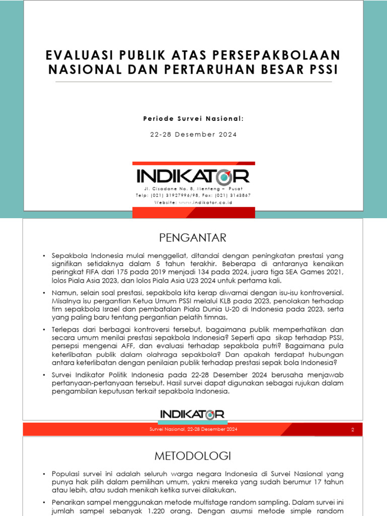 Rilis Indikator 16 Januari 2025 | PDF