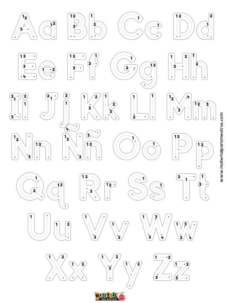 Plantilla Del Trazo Del Abecedario | PDF