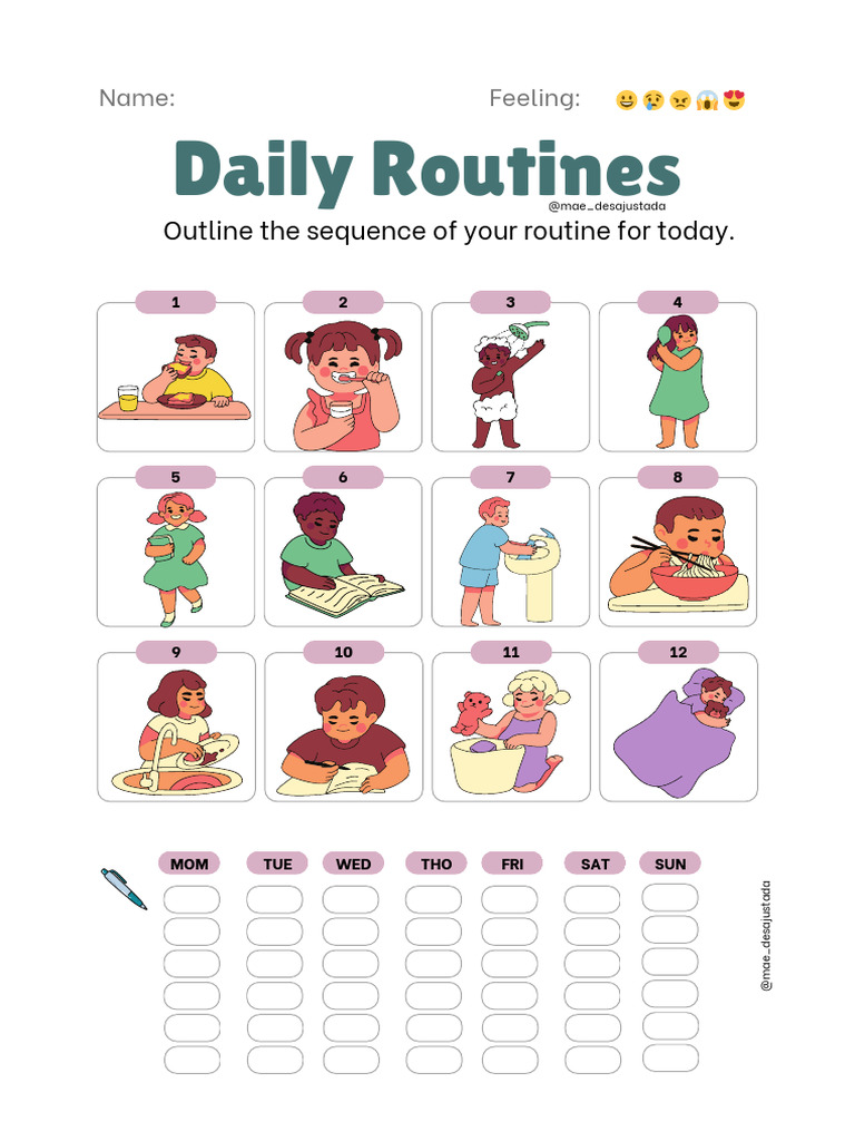 Daily Routine Tracker Template | PDF