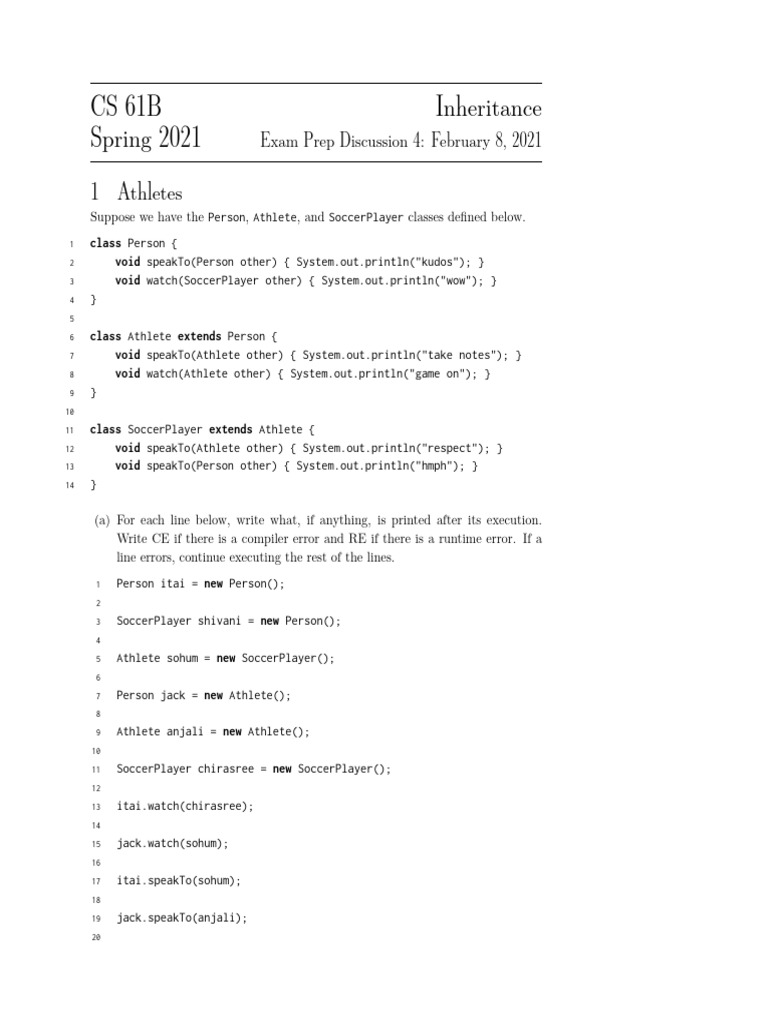 04.Exam Inheritance and Implements | PDF | Computer Engineering | Computer Science