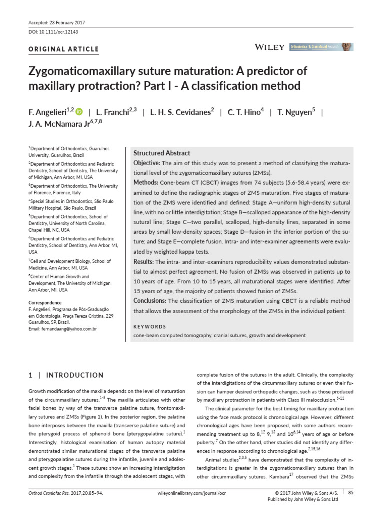 Zygomaticomaxillary Suture Maturation | PDF | Confidence Interval ...