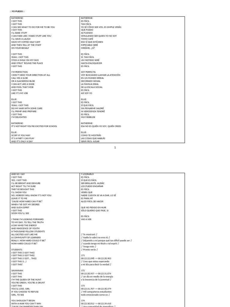 Freaky Friday (Canciones Traducciones) | PDF