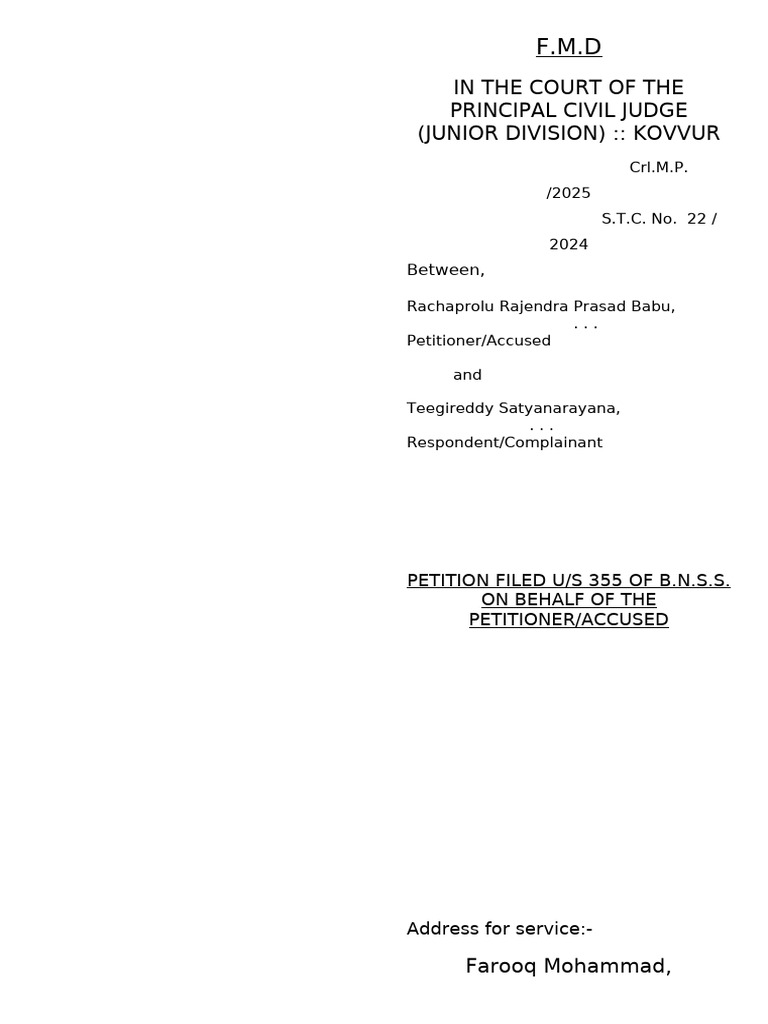 Absent Petition Under BNSS Section 355 | PDF