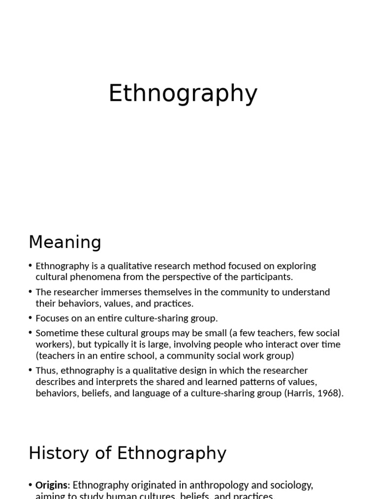 Ethnography | PDF | Ethnography | Cognition
