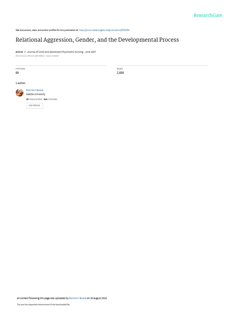Relational Aggression and Gender Dynamics | PDF | Aggression | Gender