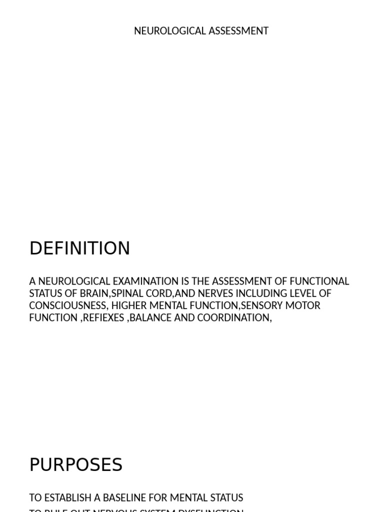 Purpose of Neurological Assessment | PDF | Anatomical Terms Of Motion | Arm