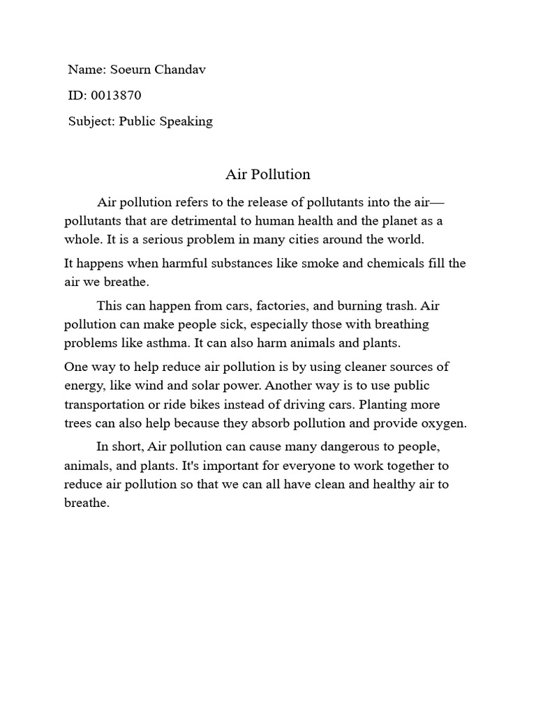 Soeurn Chandav - Assignment (Public Speaking) | PDF