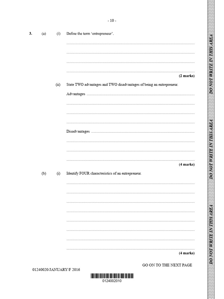 POB CSEC P2 - 2021 - Entrepreneur | PDF