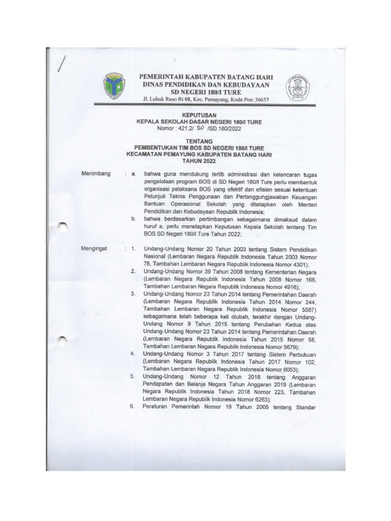 sk tim bos bendahara moch | PDF