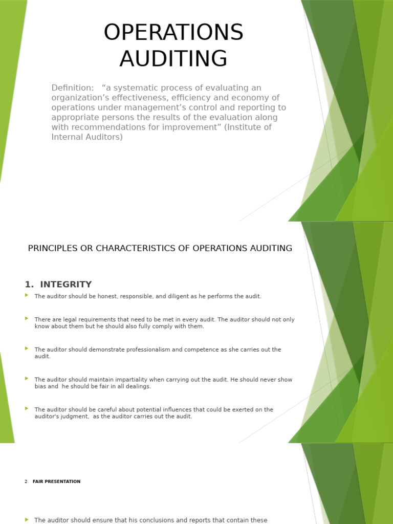 OPERATIONS AUDIT PPT 1 39 Updated | PDF | Audit | Internal Audit