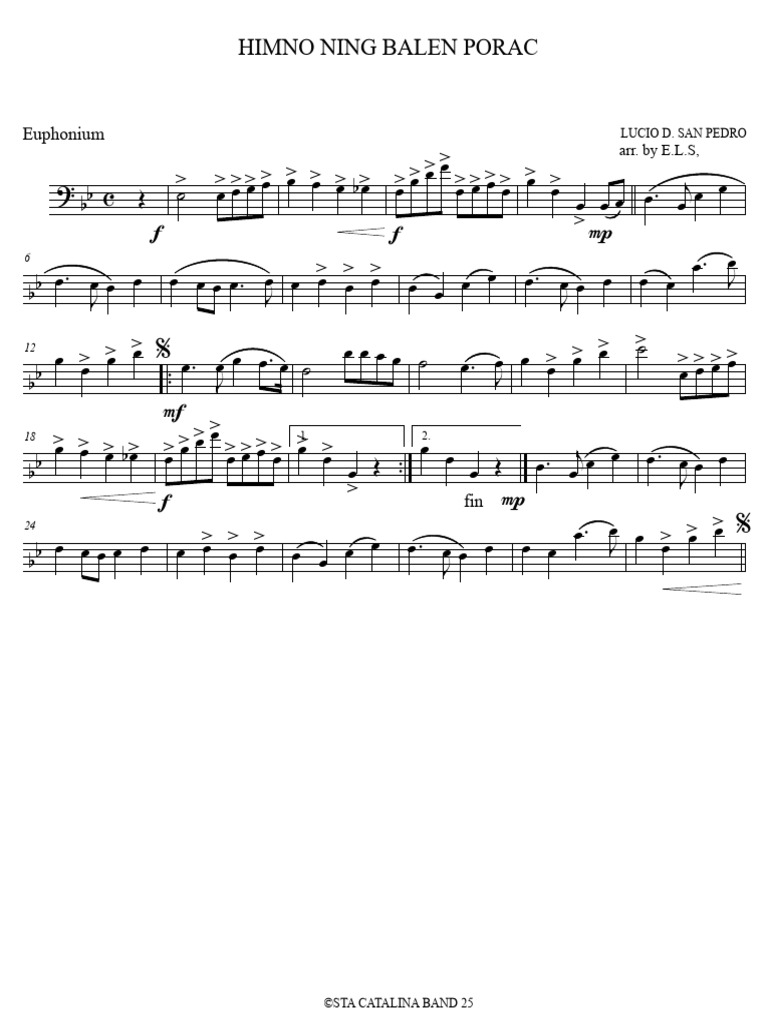 Himno Ning Porac - Euphonium | PDF