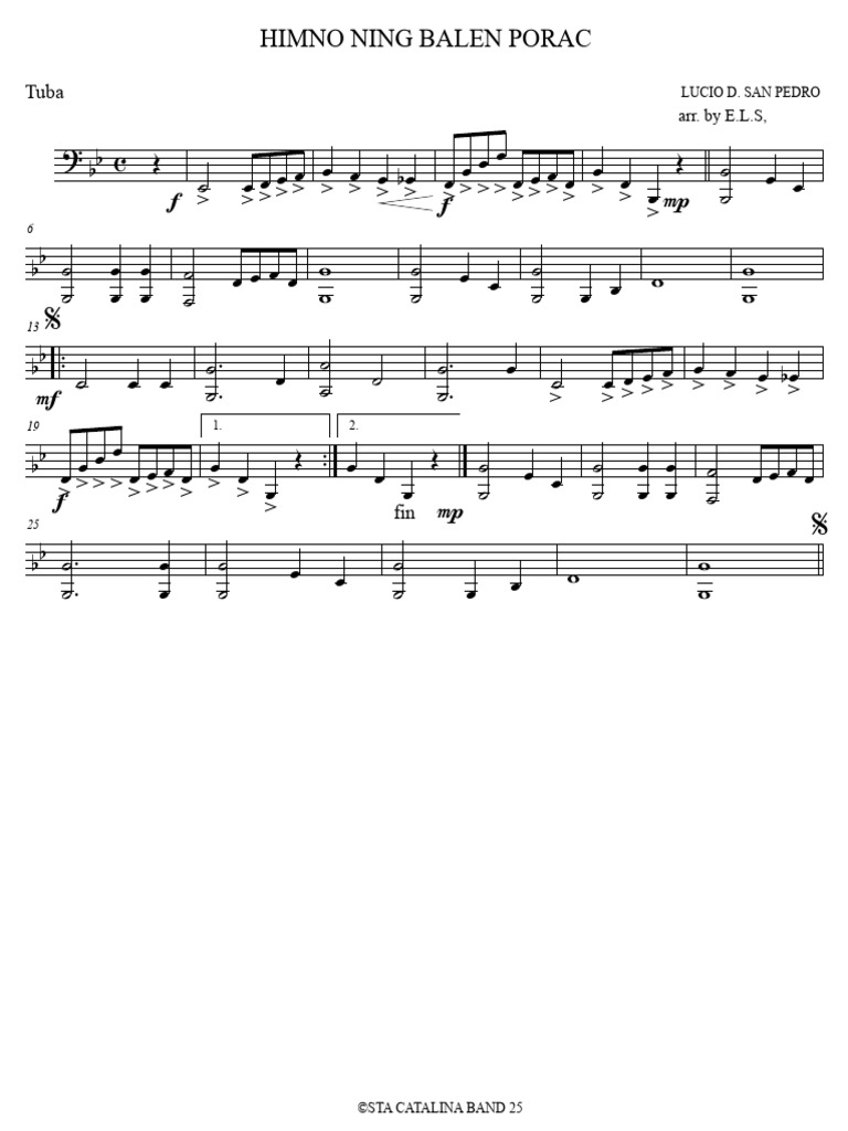 Himno Ning Porac - Tuba | PDF