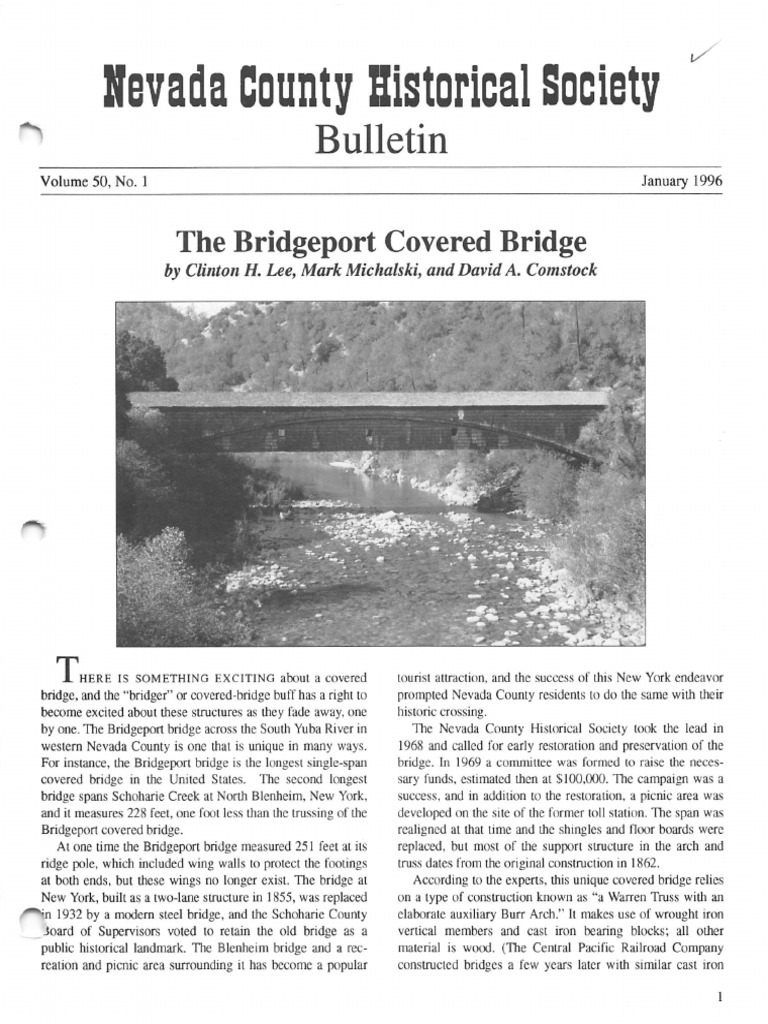 Bridgeport Covered Bridge History | PDF | Bridge | Civil Engineering