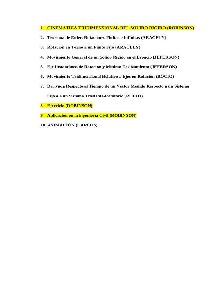 Cinemática y Rotación del Sólido Rígido | PDF