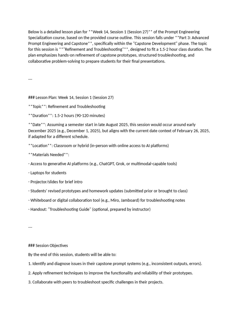 Capstone Refinement and Troubleshooting Session | PDF | Usability ...
