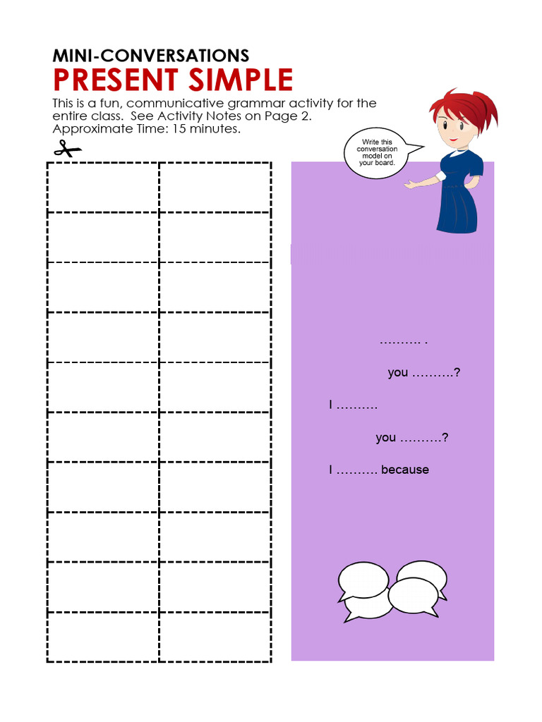 Fun Present Simple Mini-Conversations | PDF