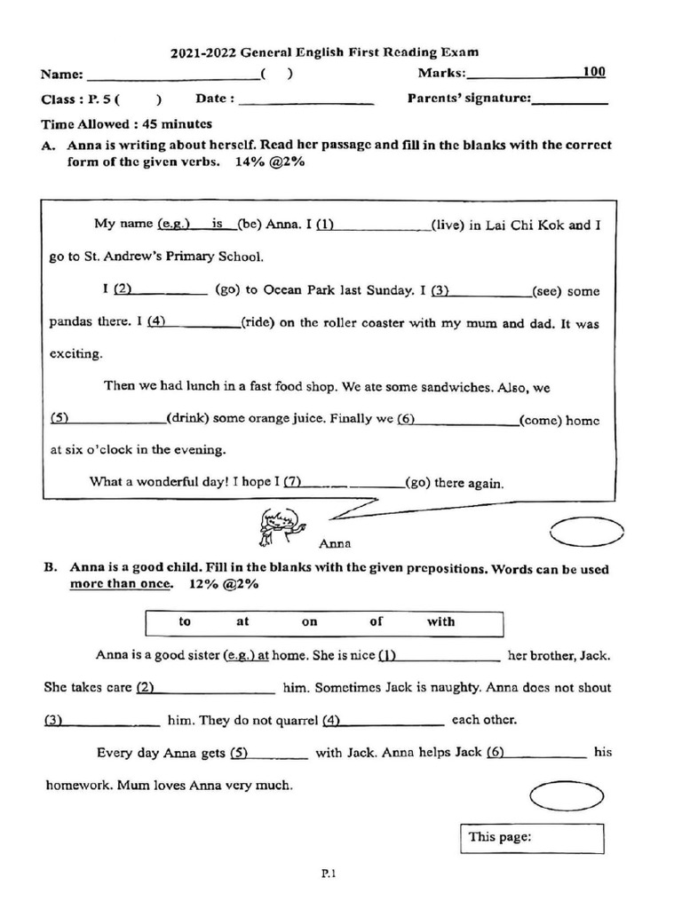 P5 Eng Exam Ans | PDF