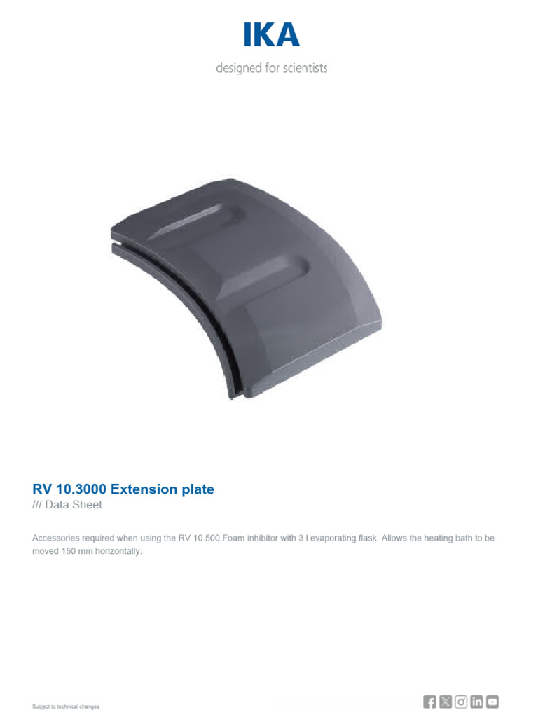 RV 10.3000 Extension Plate Data Sheet | PDF