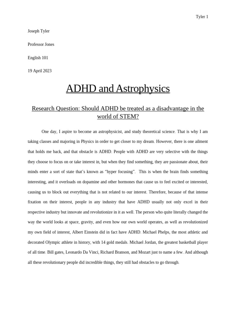 ADHD in STEM: Challenge or Advantage? | PDF | Attention Deficit ...