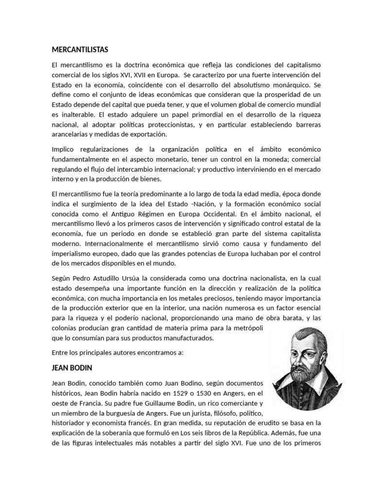 Mercantilismo: Teoría y Autores Clave | PDF | Economias | Ciencias ...