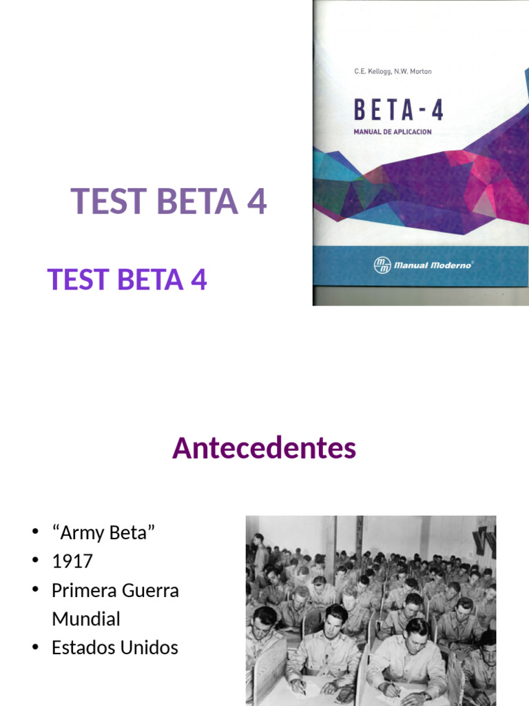 Prueba Army Beta 4: Instrucciones y Calificación | PDF