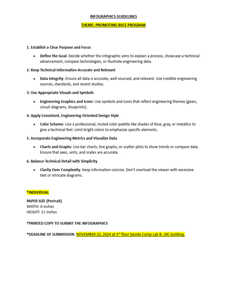 Infographics Guidelines Bsce | PDF