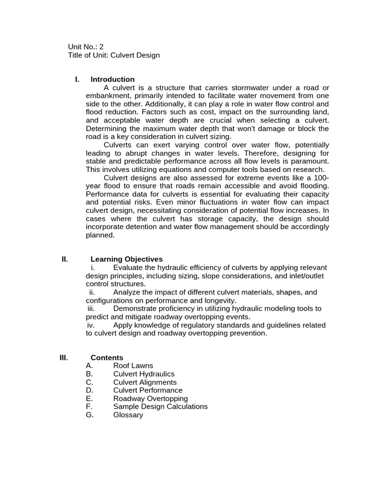 Comprehensive Guide to Culvert Design | PDF | Roof | Hydrology