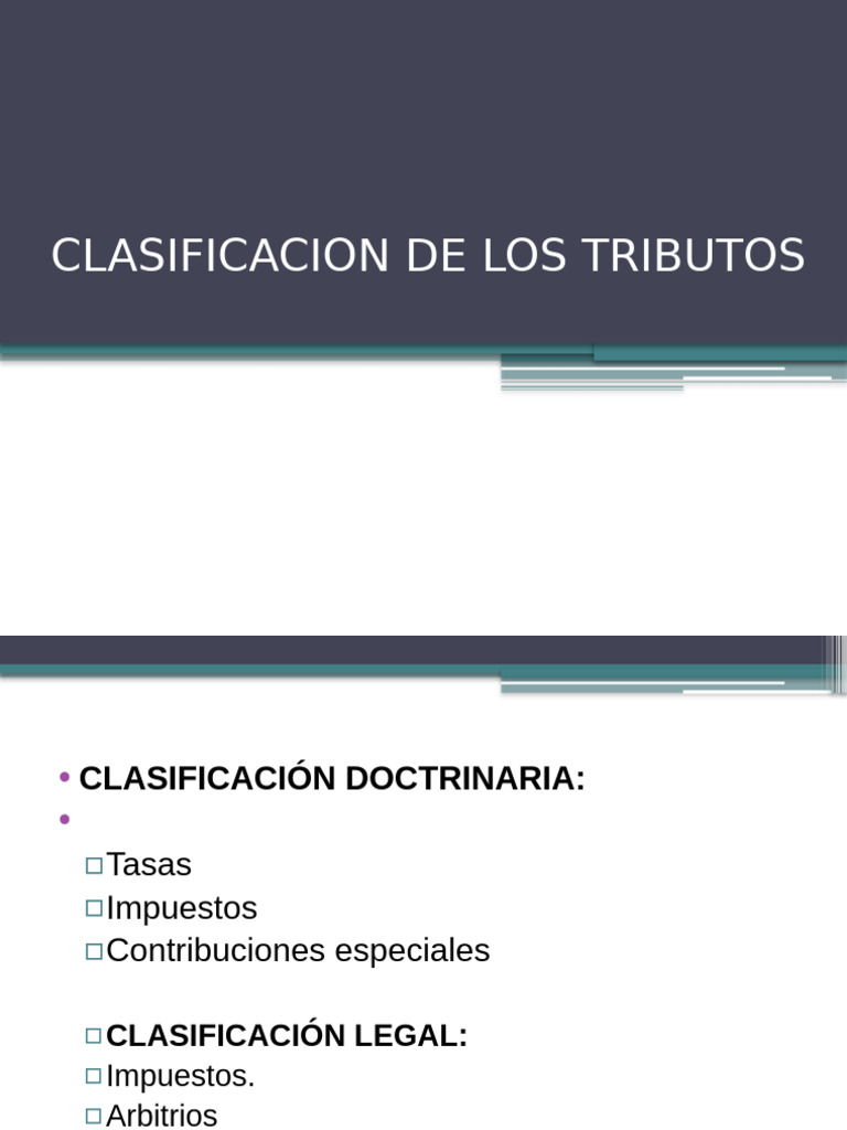 Clasificacion de Los Tributos | PDF | Impuestos | Economias