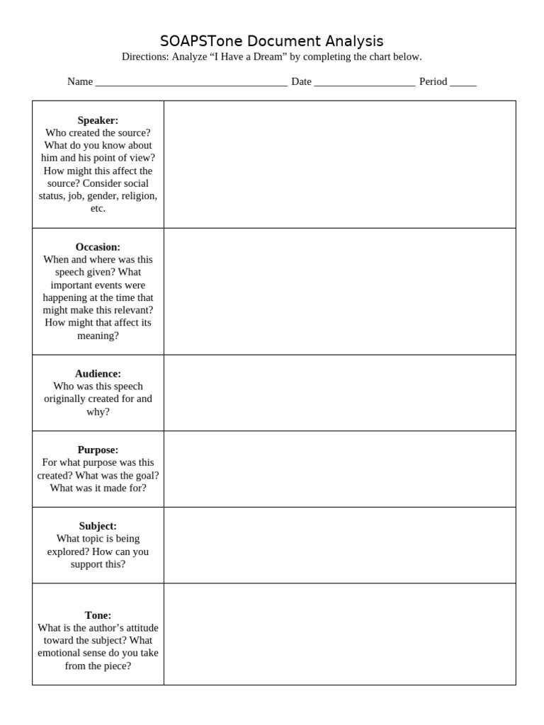 SOAPSTone+Document+Analysis | PDF