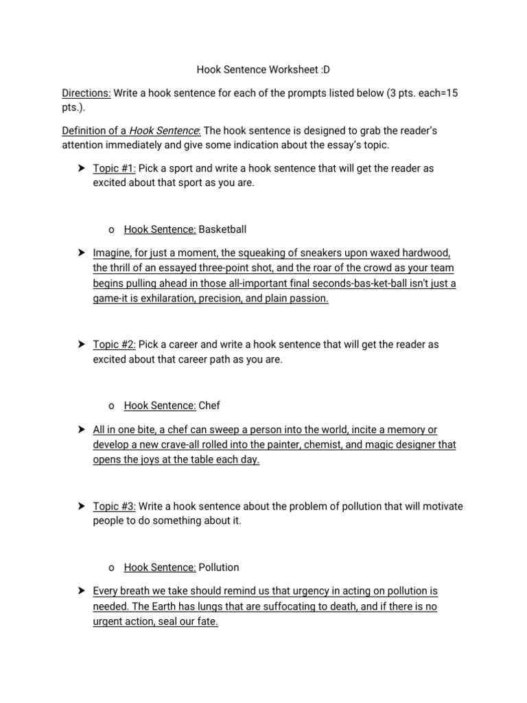 hook_sentence_worksheet | PDF