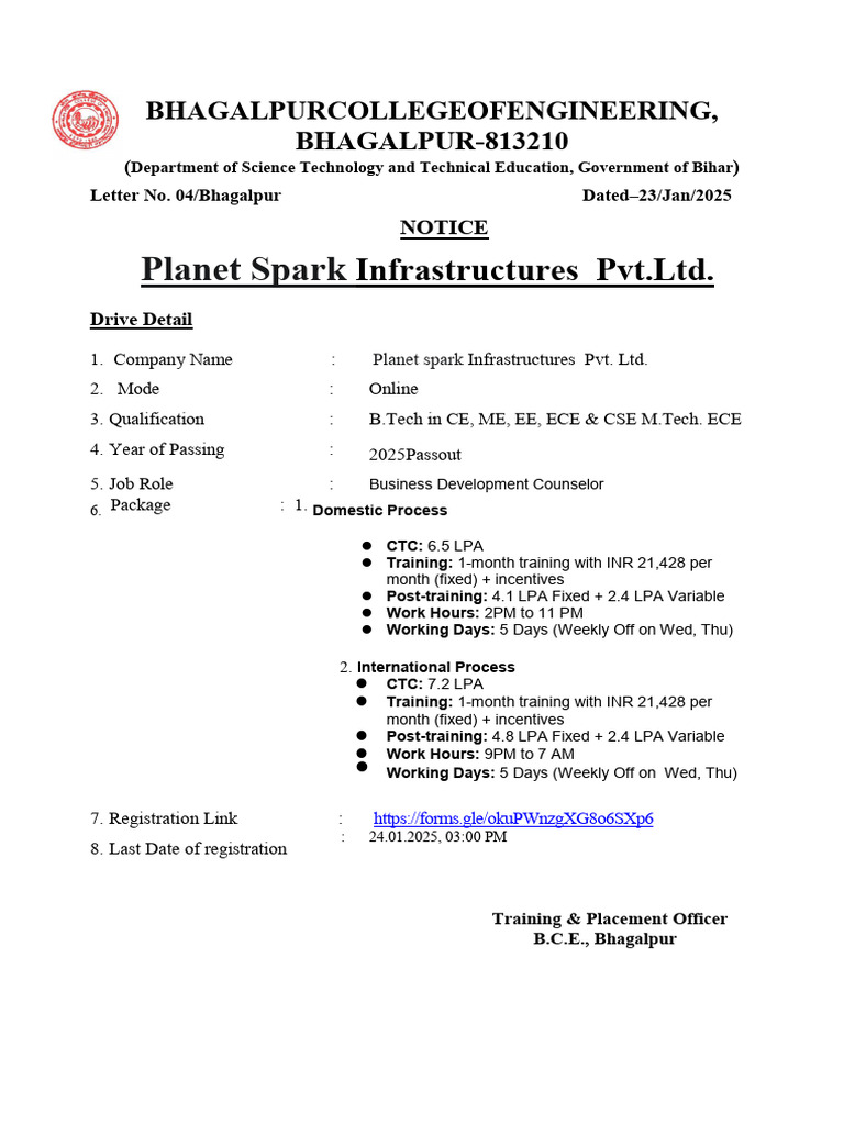 Notice No 04 Planet Spark | PDF