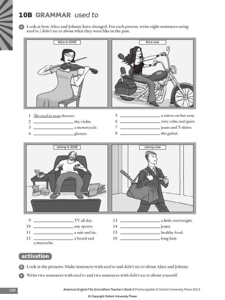 UNIT 10B Used To Grammar | PDF