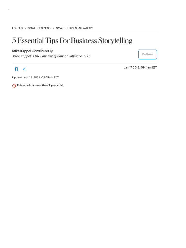 Essential Tips for Business Storytelling | PDF | Brand | Storytelling