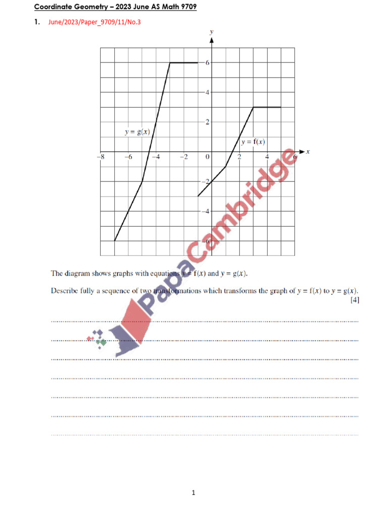 2023J Coordinate Geometry As Math 9709 | PDF