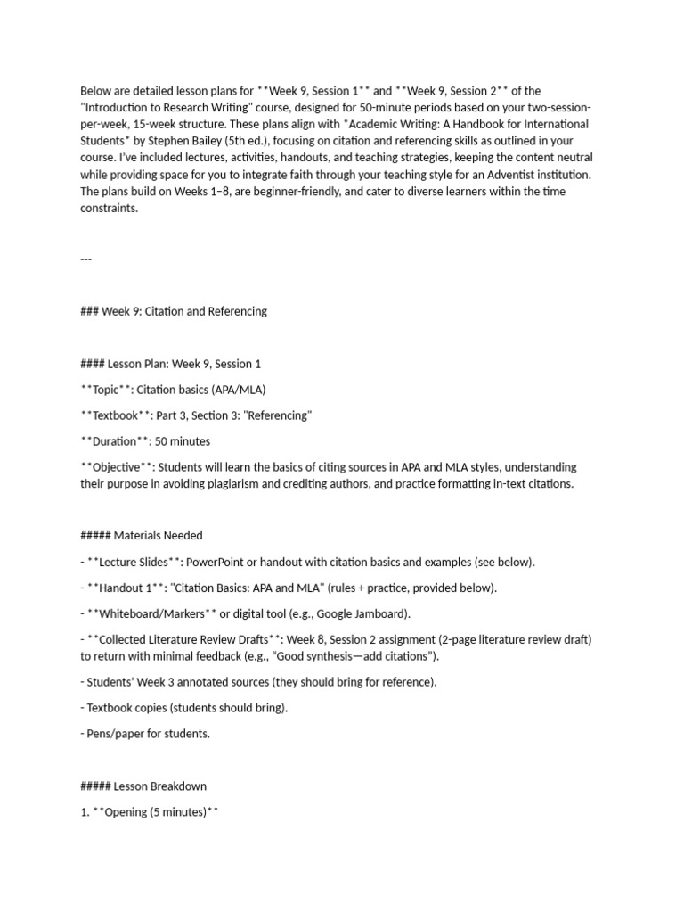 Week 9 Session 1 and 2 | PDF | Citation | Apa Style