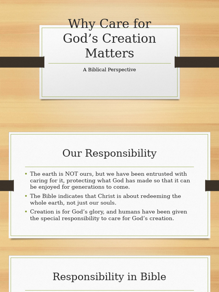 FVE # 1 FRATERNITAS Why Care For God's Creation Matters | PDF | Genesis ...