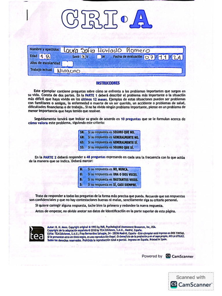 Test CRI-A | PDF