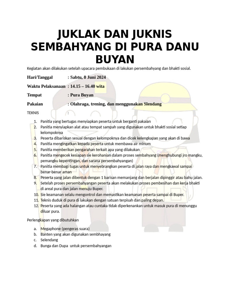 Juklak Sembahyang Pura Danu Buyan | PDF