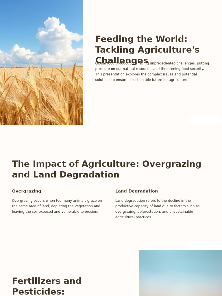 Sustainable Solutions for Agriculture Challenges | PDF | Agriculture | Soil