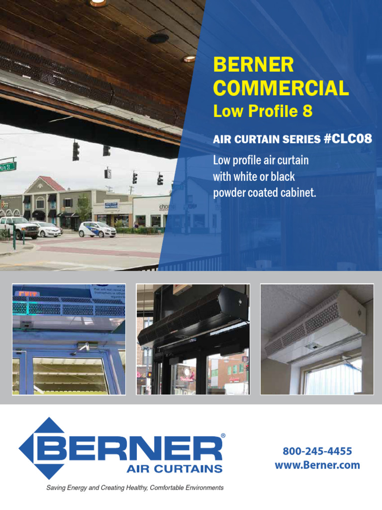 Berner Commercial Low Profile 8 Air Curtain CLC08 Flyer | PDF