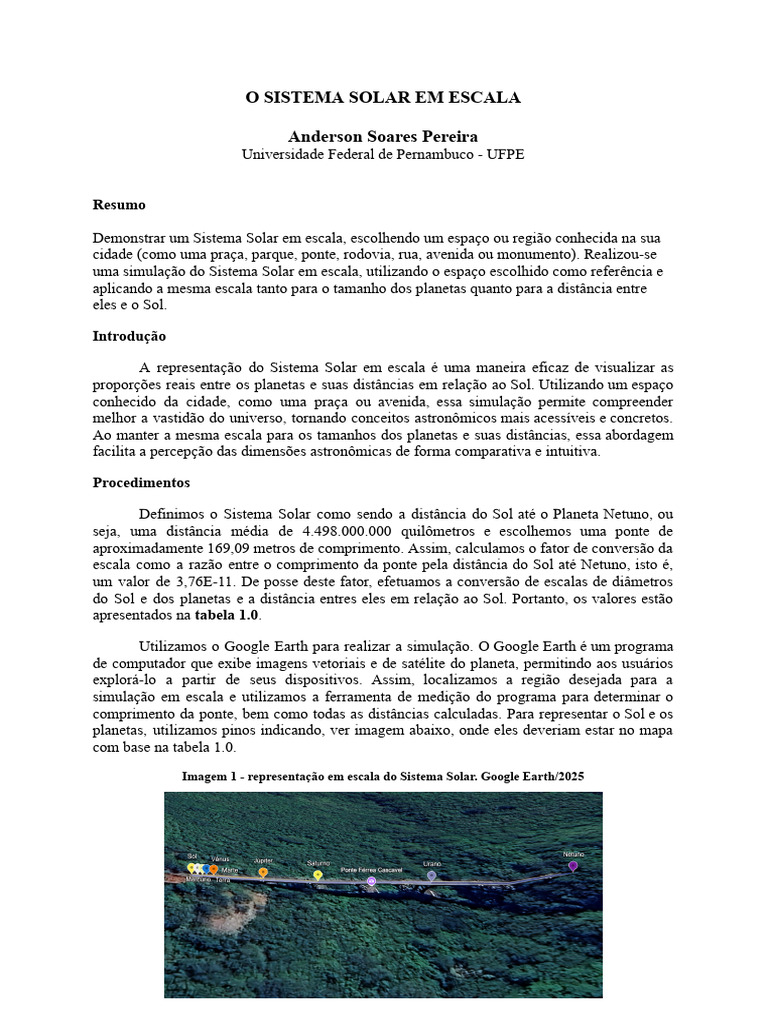 Escala do Sistema Solar - Anderson | PDF | Sistema Solar | Sol