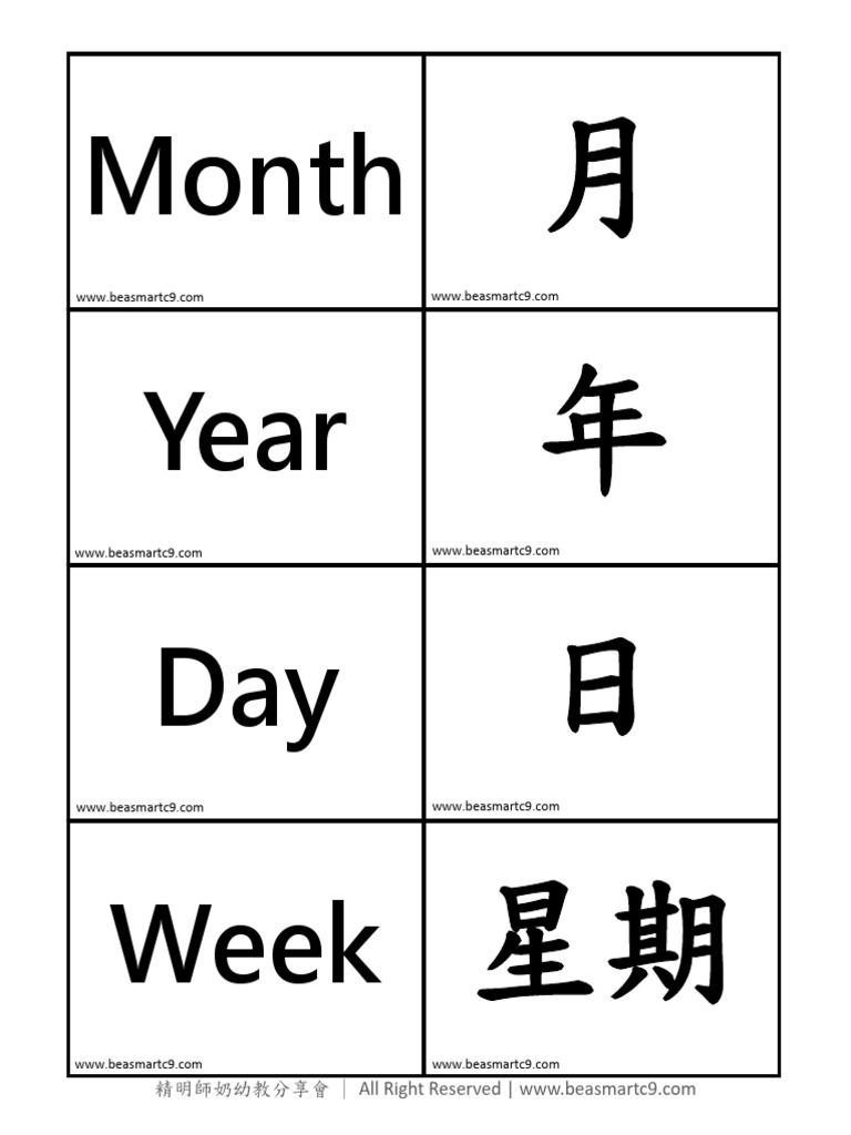 English Flashcard - Calendar and Weather | PDF