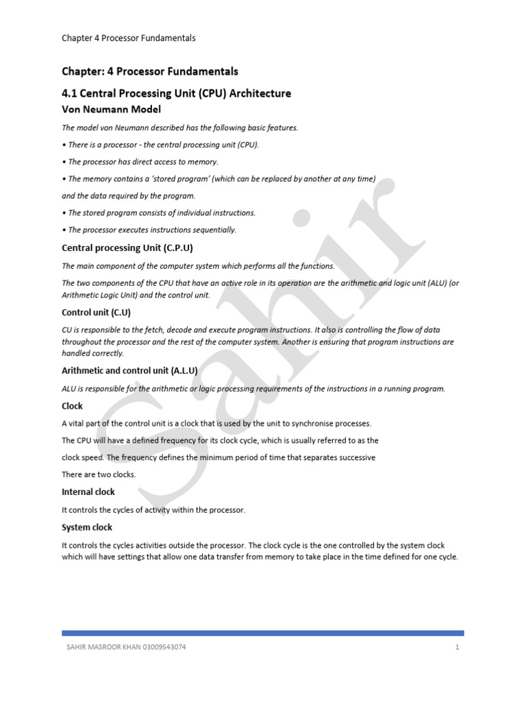 Ch.4 Processor Fundamentals | PDF | Assembly Language | Central Processing Unit