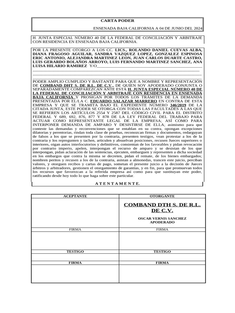 Carta Poder - General | PDF | Justicia | Crimen y violencia