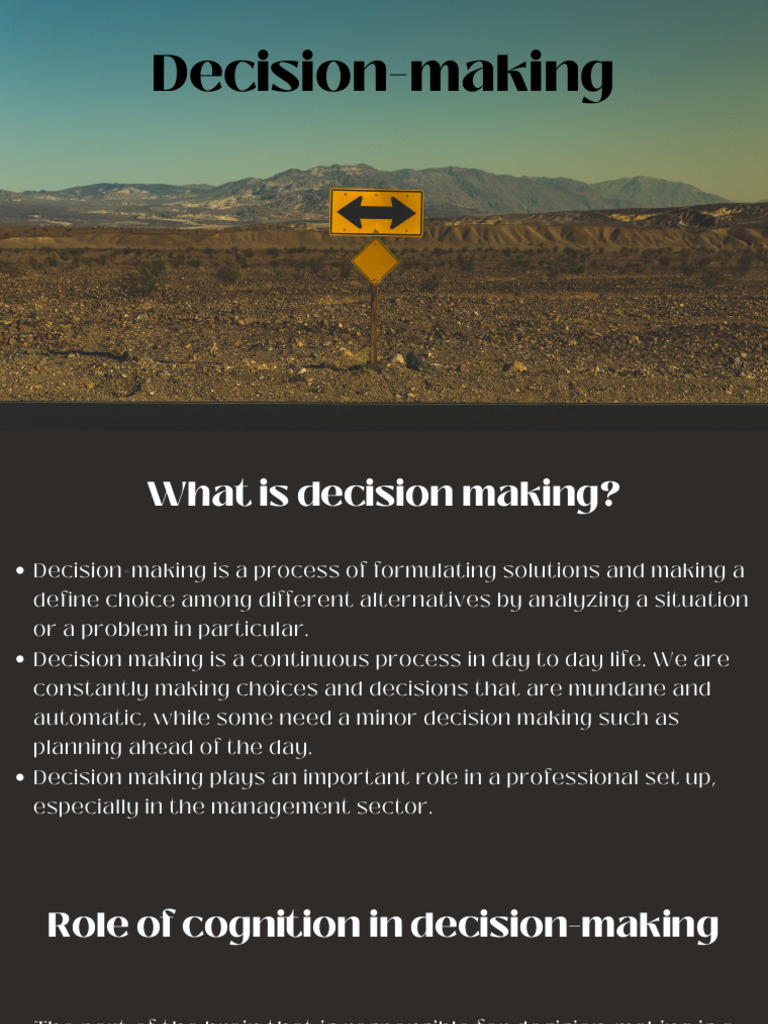 Cognitive Process of Decision Making.pdf | PDF | Decision Making | Brain