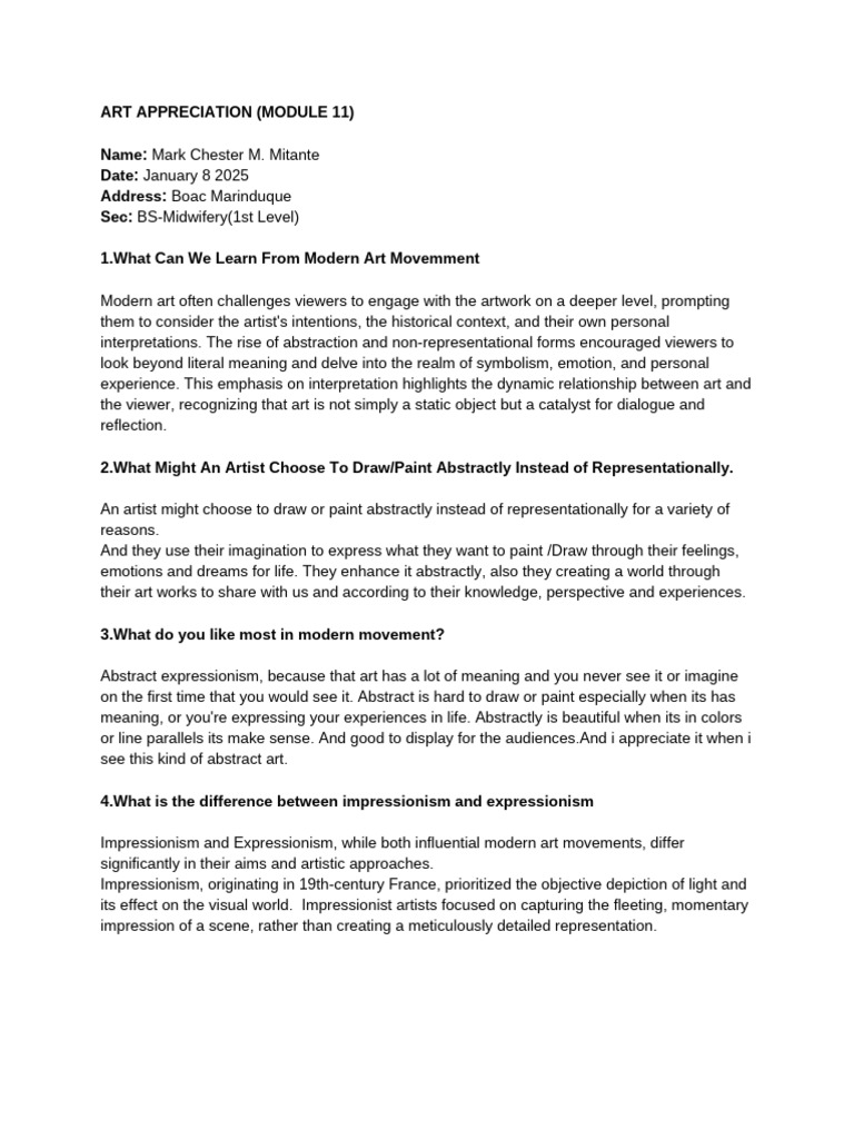 Mitante Art App Module 11 1 | PDF